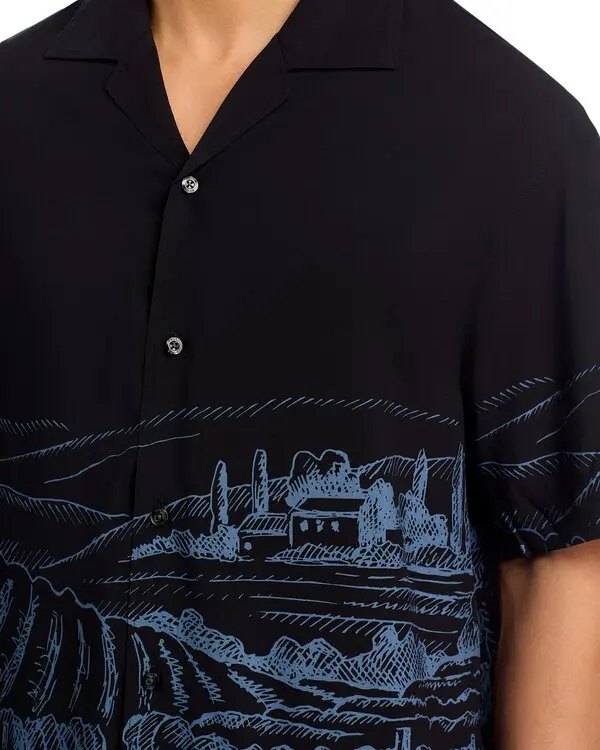 Hugo Espino Landscape Graphic Short Sleeve Shirt - Black