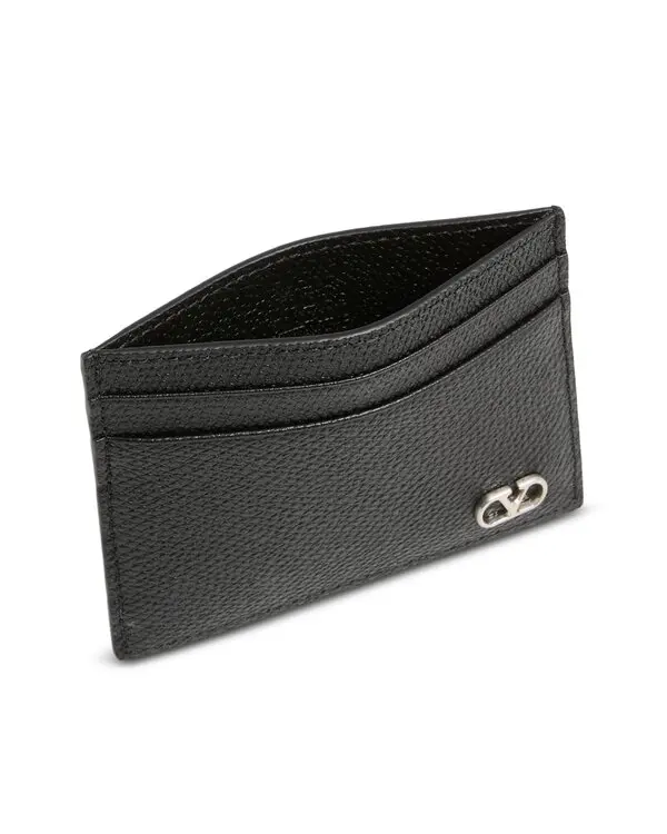 Valentino Garavani Vlogo Leather Card Case - Black