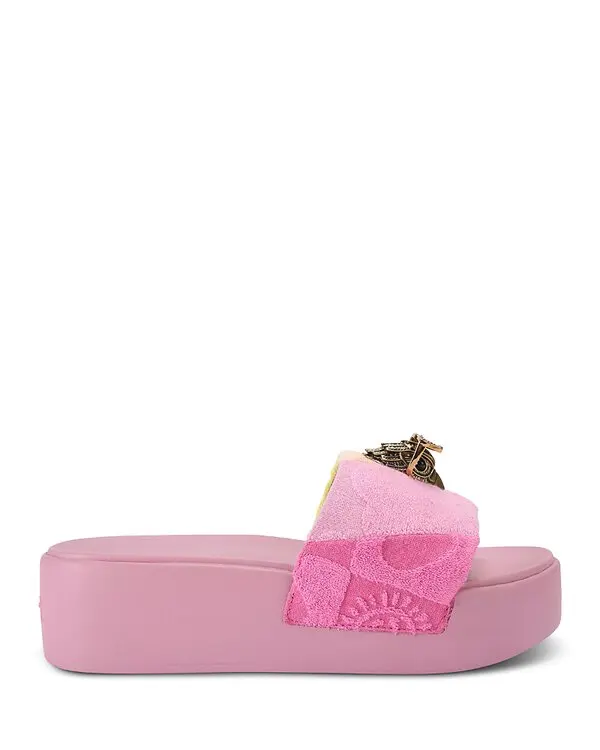 Kurt Geiger Meena Eagle Platform Slides - Pink