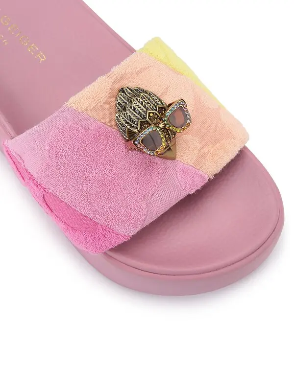 Kurt Geiger Meena Eagle Platform Slides - Pink
