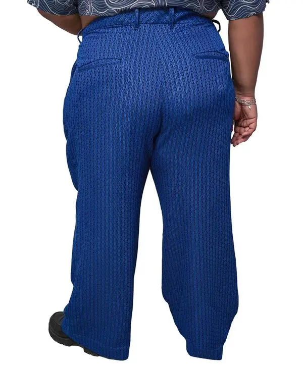 WILDFANG Empower Jacquard Wide Leg Trouser - Cobalt Blue