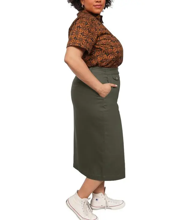 WILDFANG Cotton Twill Utility Wrap Skirt