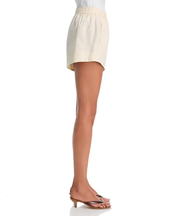 Aqua Poplin Elasticized Shorts