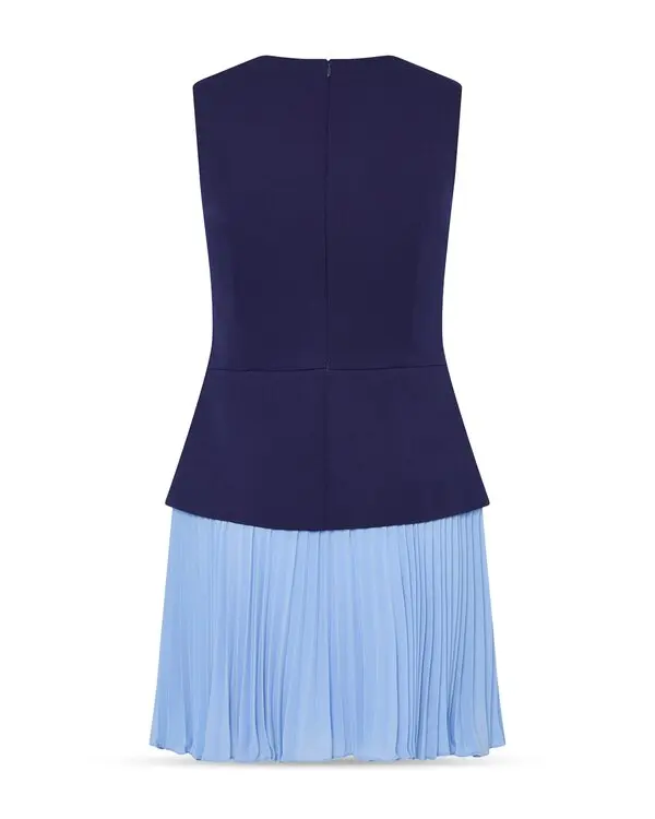 MILLY Haddy Pleated Dress - Navy