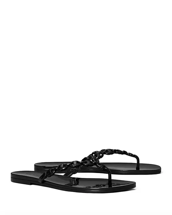 Tory Burch Gemini Link Jelly Sandals - Black