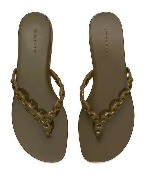 Tory Burch Gemini Link Jelly Sandals - Moss Rock