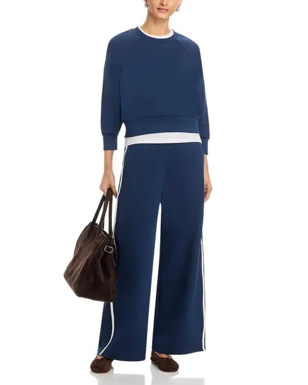 PERFECTWHITETEE Travel Wide Leg Pants - Navy