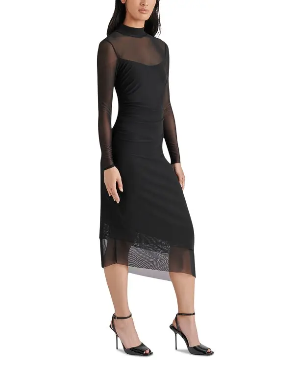 Steve Madden Blare" Long Sleeve Mesh Dress