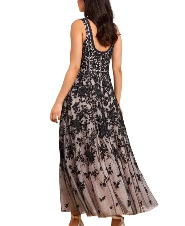 NEEDLE & THREAD Rosa Scoop Neck Ankle Gown - Graphite/opal