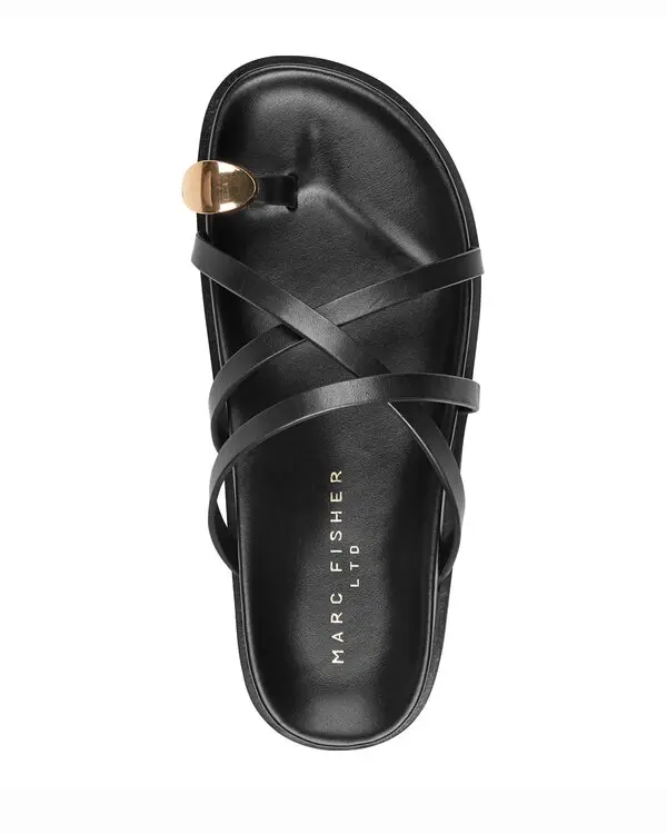 MARC FISHER LTD. Braidey Toe Ring Sandals - Black