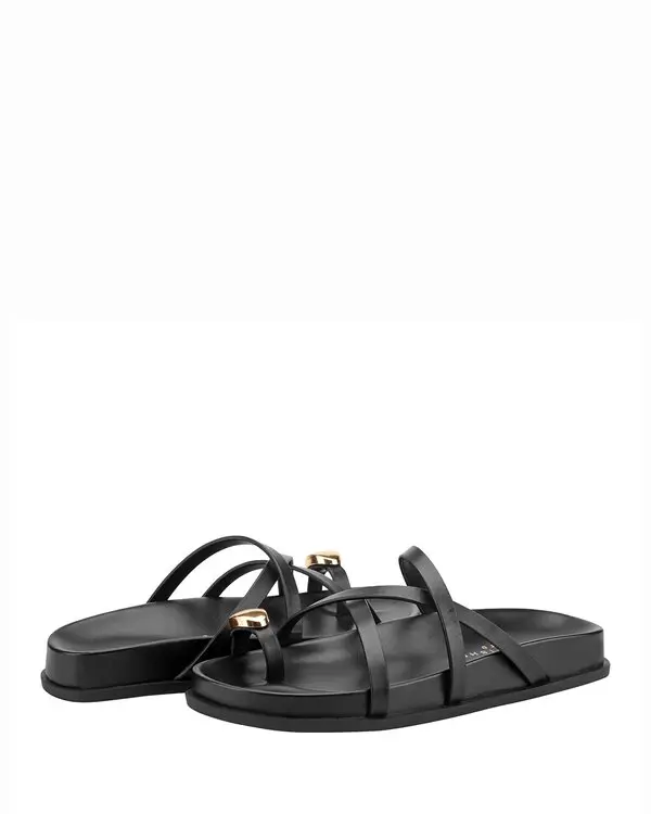 MARC FISHER LTD. Braidey Toe Ring Sandals - Black