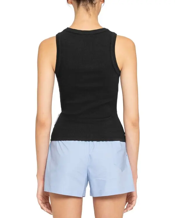 DES_PHEMMES Bow Tank Top - Black