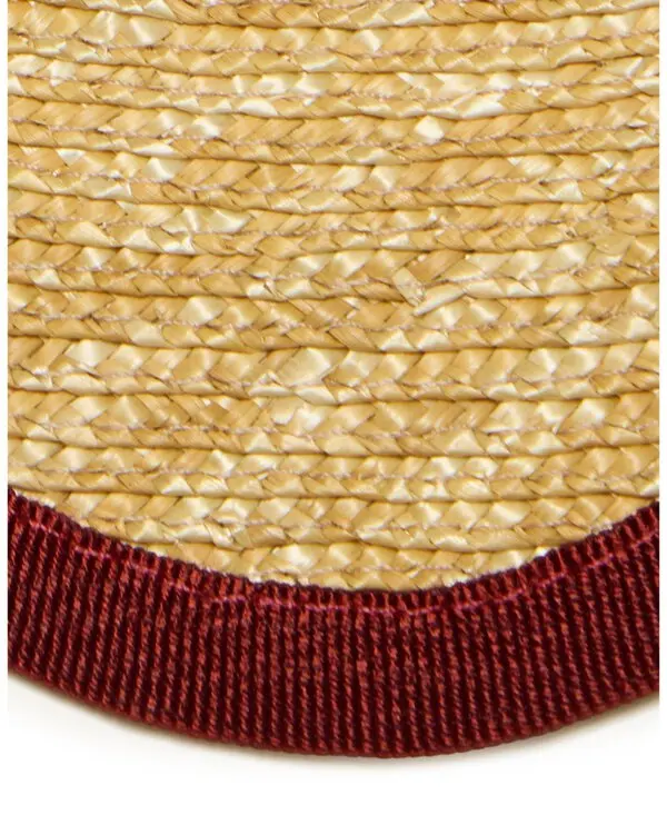 La DoubleJ Straw Cloud Placemats Set Of 2, 16 - Solid Bordeaux