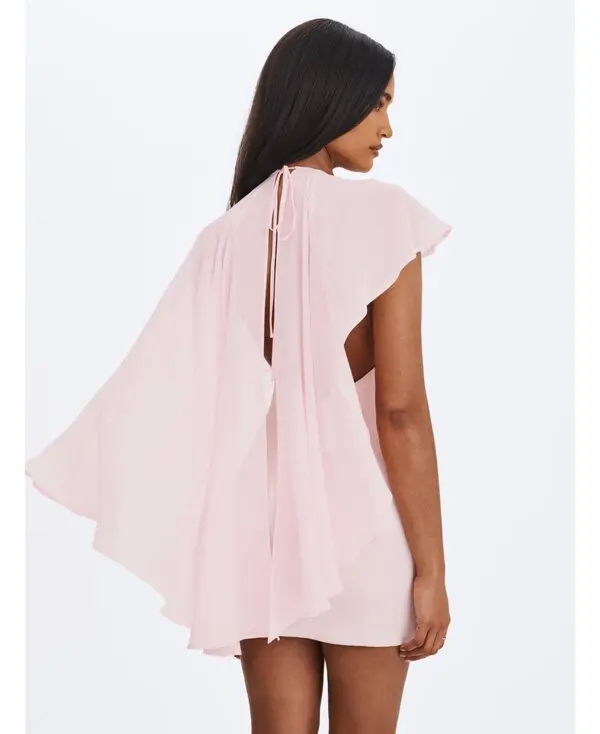 MISS CIRCLE NEW YORK Umeko Asymmetrical Cape Mini Dress