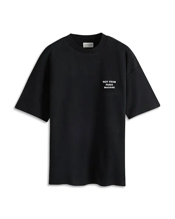 Drole De Monsieur Not From Paris Slogan T-shirt - Black