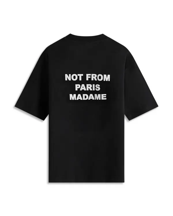 Drole De Monsieur Not From Paris Slogan T-shirt - Black