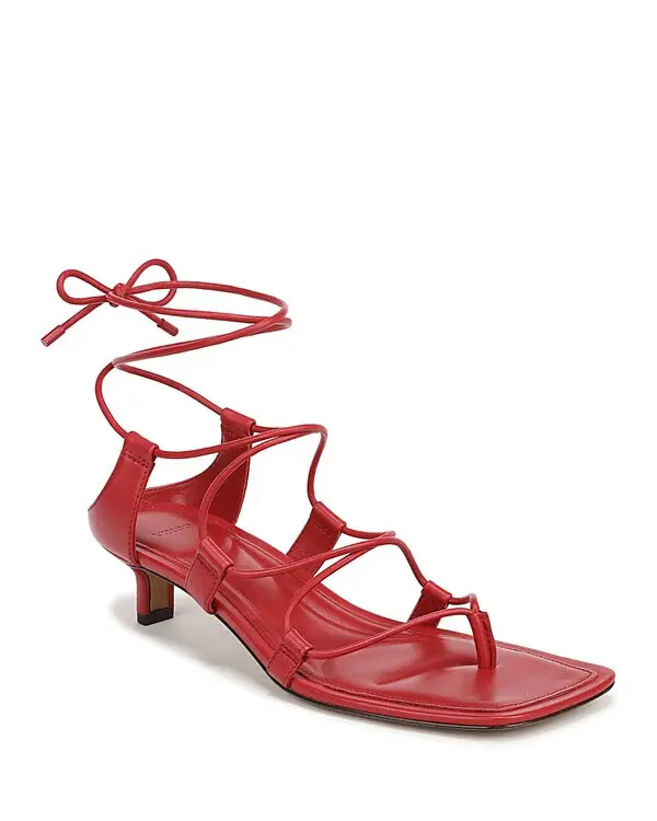 Vince Paulette Ankle Tie Sandals - Crimson