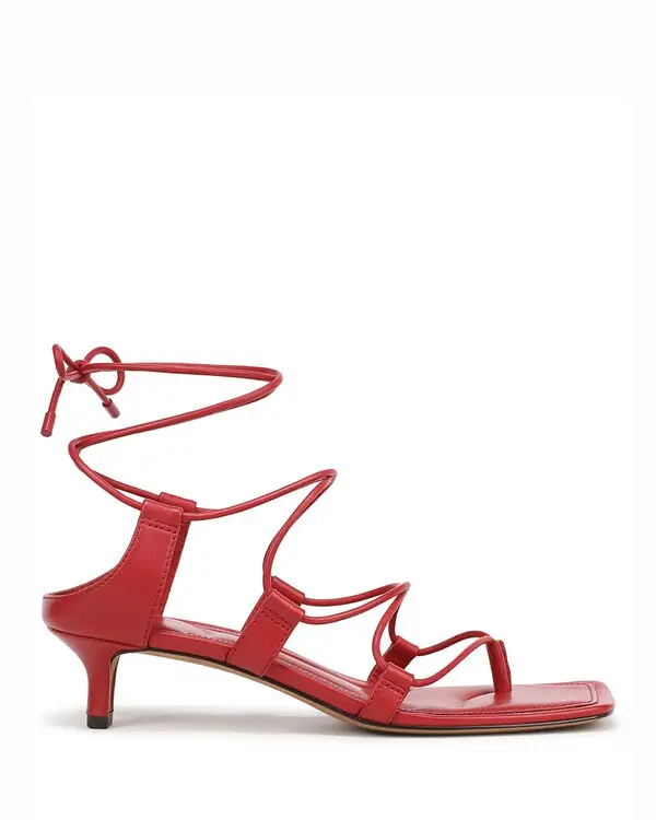 Vince Paulette Ankle Tie Sandals - Crimson