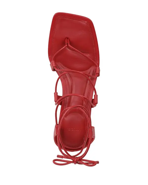 Vince Paulette Ankle Tie Sandals - Crimson