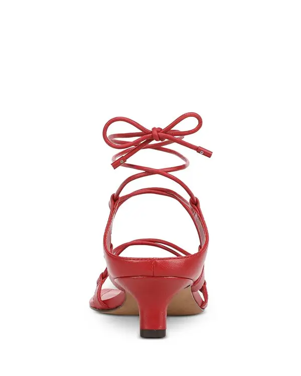 Vince Paulette Ankle Tie Sandals - Crimson