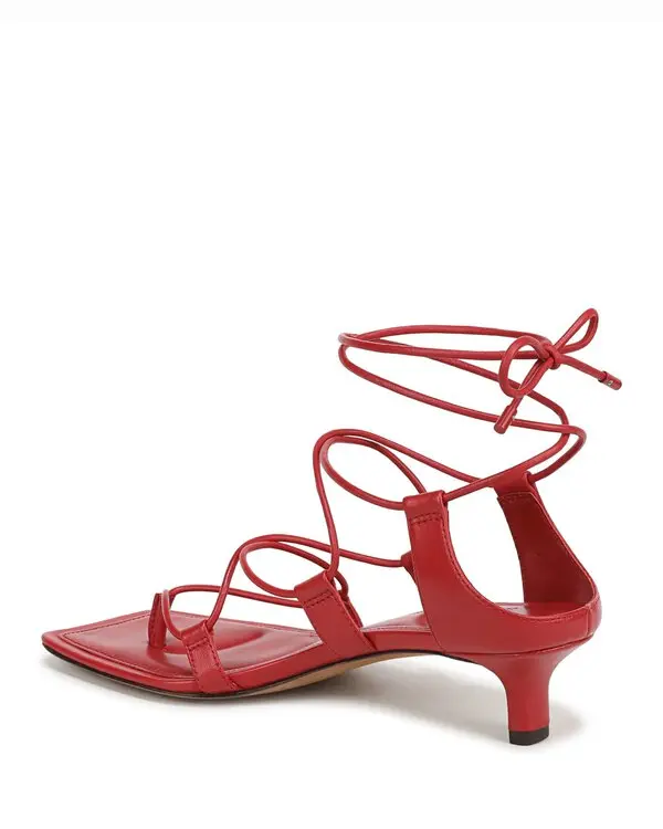 Vince Paulette Ankle Tie Sandals - Crimson
