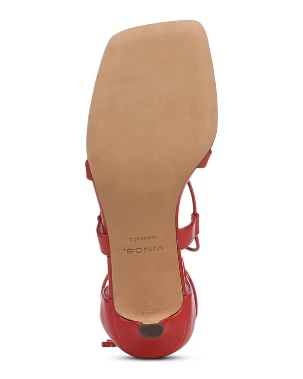 Vince Paulette Ankle Tie Sandals - Crimson