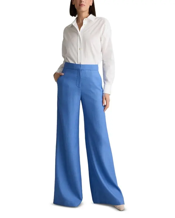St. John Wide Leg Suiting Pants - Periwinkle
