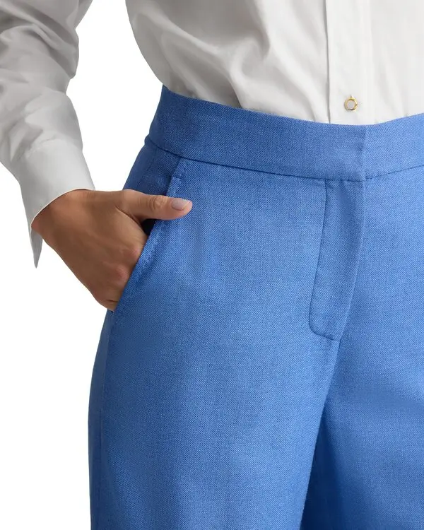 St. John Wide Leg Suiting Pants - Periwinkle