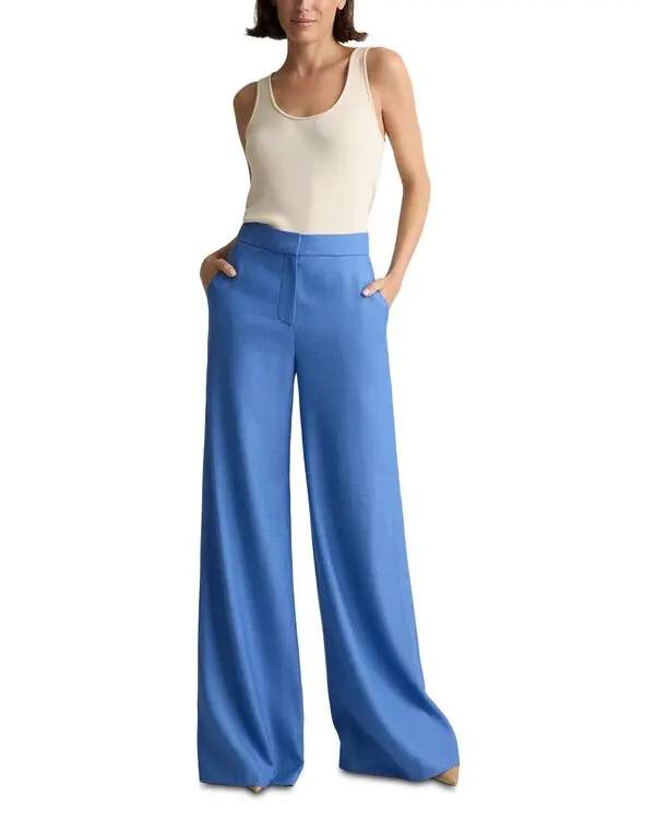 St. John Wide Leg Suiting Pants - Periwinkle