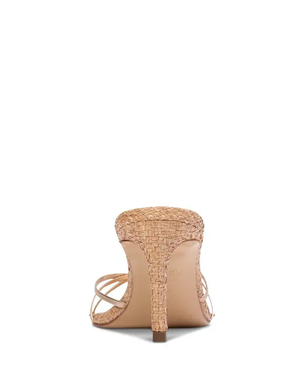 BLACK SUEDE STUDIO Jaya 70 Strappy Leather Mule Sandals - Beige Raffia