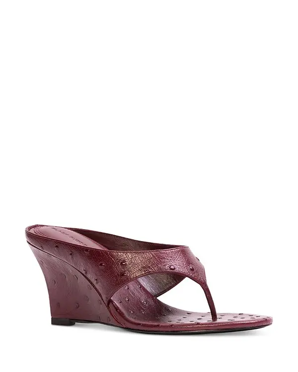 BLACK SUEDE STUDIO Mac 70 Thong Wedge Sandals - Ruby