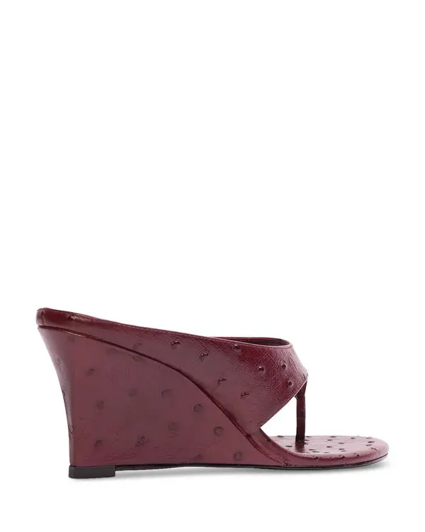BLACK SUEDE STUDIO Mac 70 Thong Wedge Sandals - Ruby