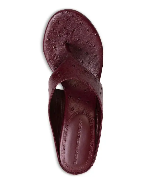 BLACK SUEDE STUDIO Mac 70 Thong Wedge Sandals - Ruby