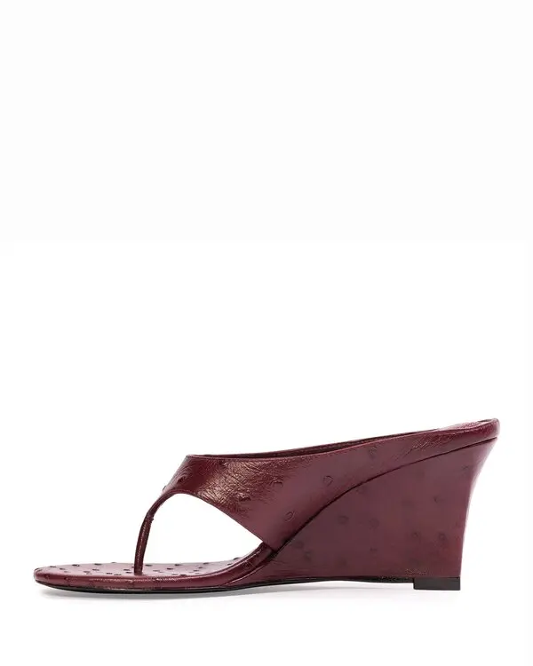 BLACK SUEDE STUDIO Mac 70 Thong Wedge Sandals - Ruby