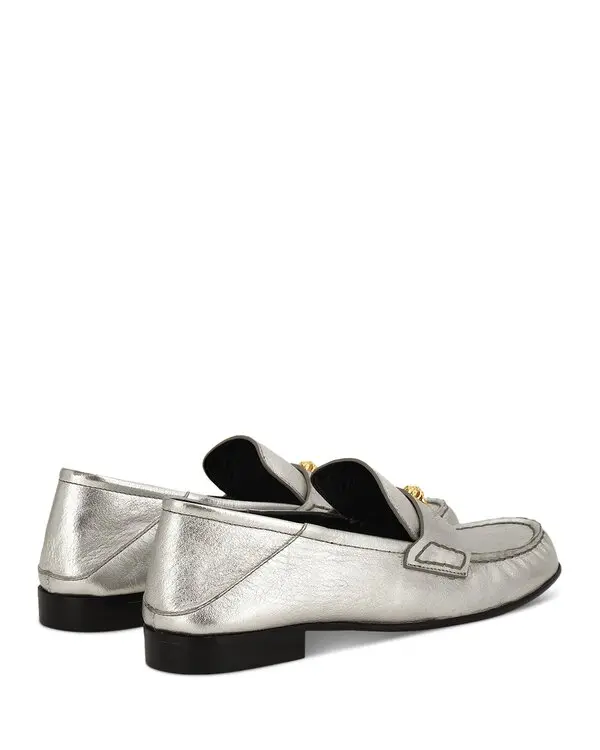 Versace Leather Loafers - Silver Versace