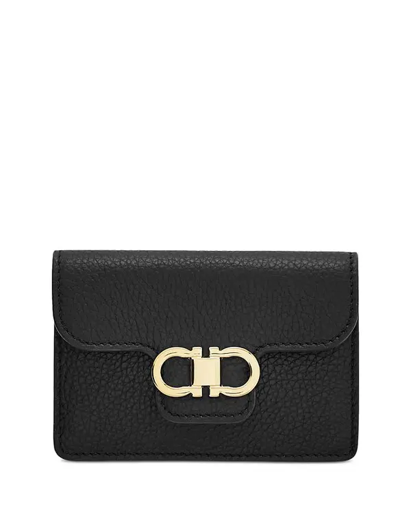 FERRAGAMO Gancini Leather Key Holder - Nero