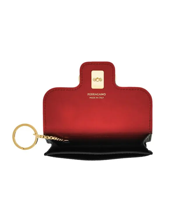 FERRAGAMO Gancini Leather Key Holder - Nero