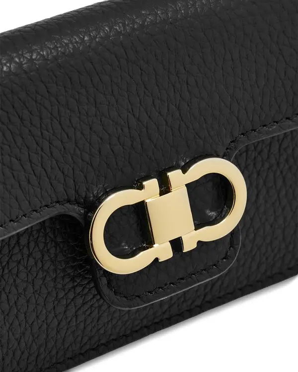FERRAGAMO Gancini Leather Key Holder - Nero