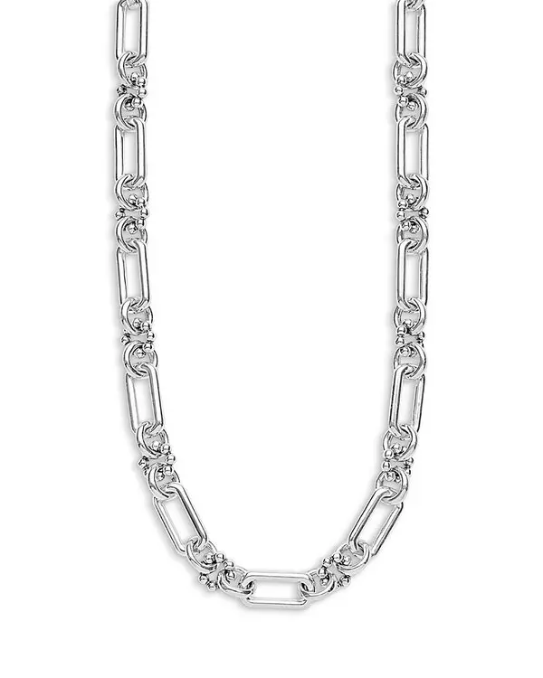 Lagos Sterling Signature Caviar Petite Link Necklace - Silver