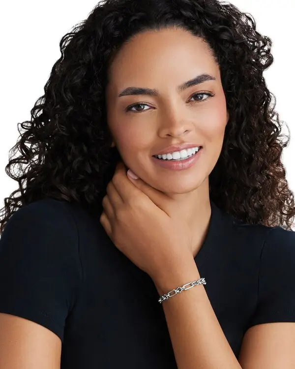 Lagos Sterling Signature Caviar Oval & Round Link Bracelet