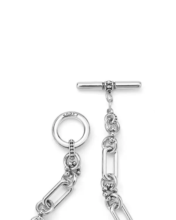 Lagos Sterling Signature Caviar Oval & Round Link Bracelet