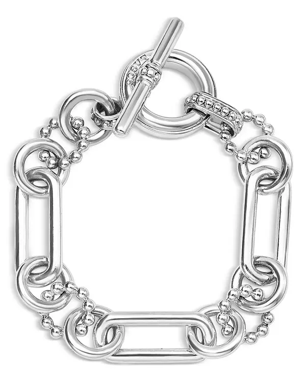 Lagos Sterling Signature Caviar Link Bracelet - Silver