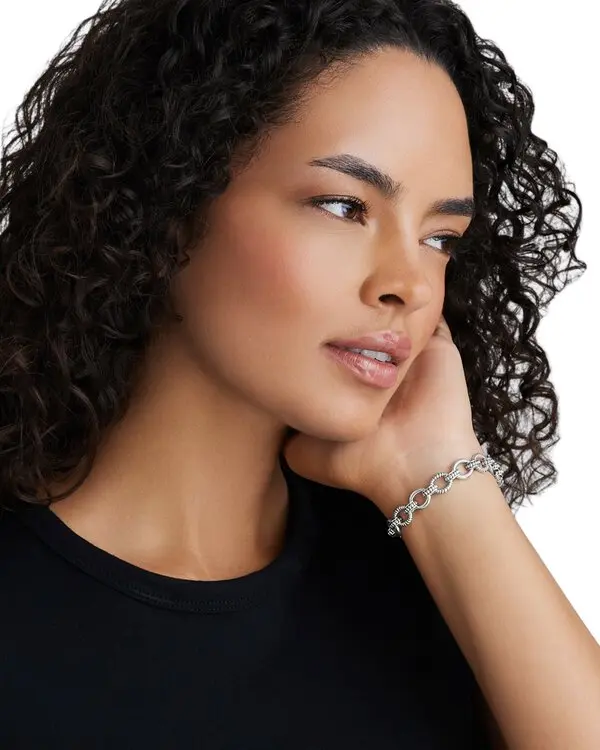 Lagos Signature Caviar Oval Fluted Small Link Bracelet
