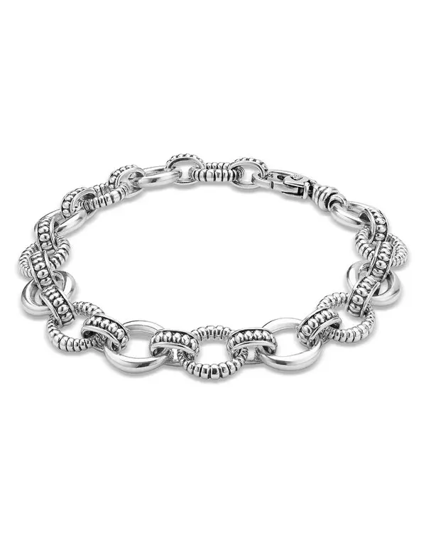Lagos Signature Caviar Oval Fluted Small Link Bracelet