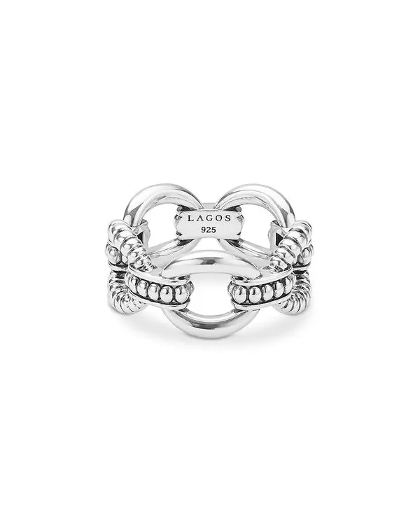 Lagos Sterling Signature Caviar Bead Link Band