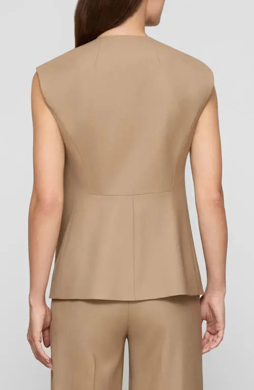 Lafayette 148 New York Tropical Wool Blend Double-breasted Vest - Brownstone
