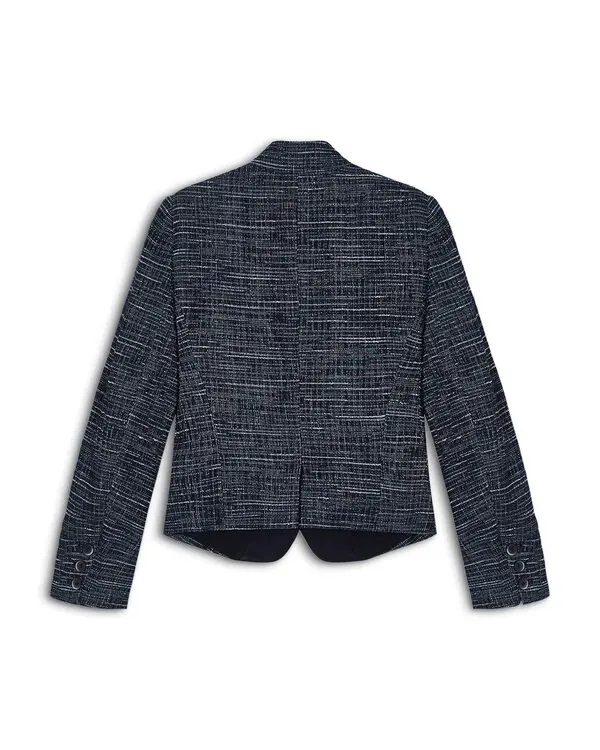 Emporio Armani Stand Collar Curved Hem Jacket - Denim