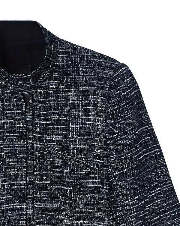 Emporio Armani Stand Collar Curved Hem Jacket - Denim