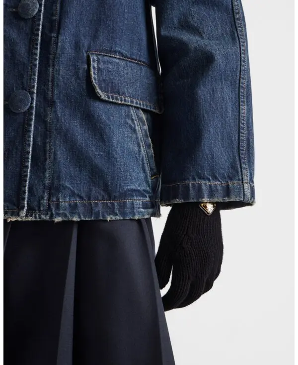 Prada Wool Knitted Gloves - Black