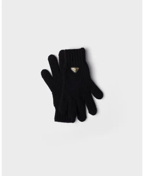 Prada Wool Knitted Gloves - Black